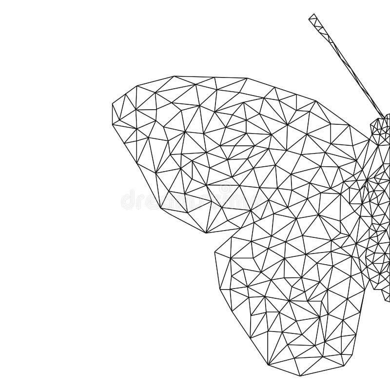 Symmetrical Crystal Illustration Butterfly in Geometry Triangle Style ...