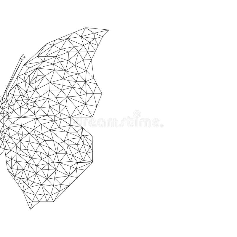 Symmetrical Crystal Illustration Beetle in Geometry Triangle Style. Bug ...