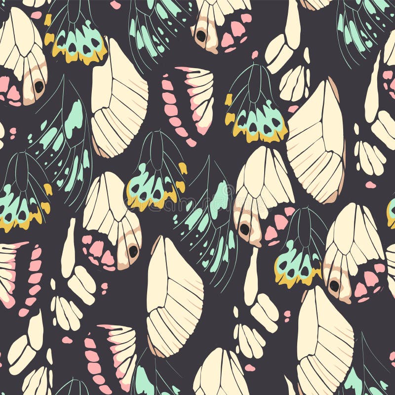 Butterfly Wings Seamless Pattern Abstract Style Stock Vector ...