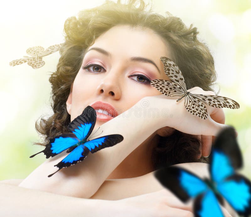 Butterfly woman stock photo. Image of woman, close, beautiful - 18666124