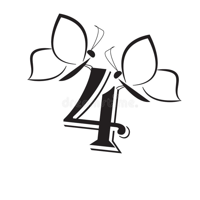 Butterfly Four Number Stock Illustrations – 97 Butterfly Four Number ...
