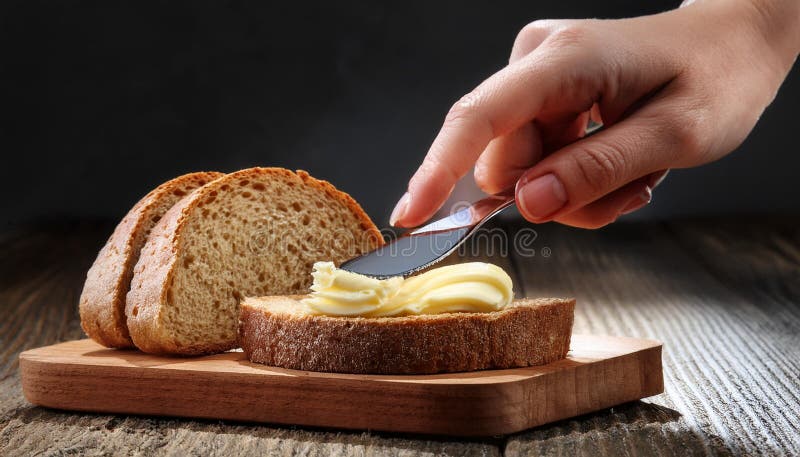 Buttering Bread stock illustration. Illustration of delicious - 332380866