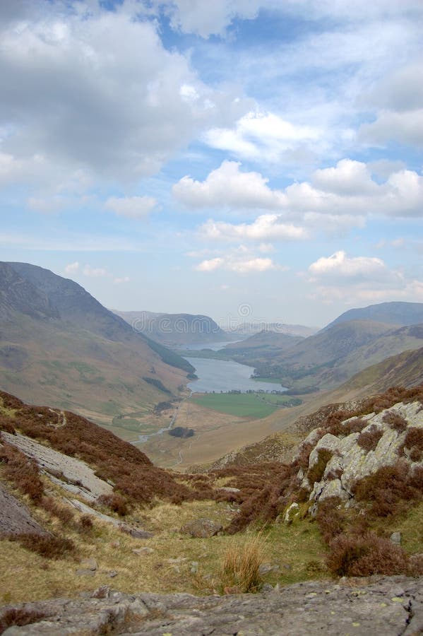 Buttermere and Valley from Haystacks Stock Image - Image of outdoors ...