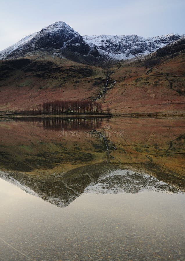 Buttermere Winter scene stock image. Image of reflecting - 23598125