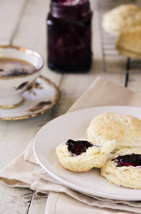 Buttermilk Biscuits with Jam Stock Photo - Image of rolls, snack: 41460918