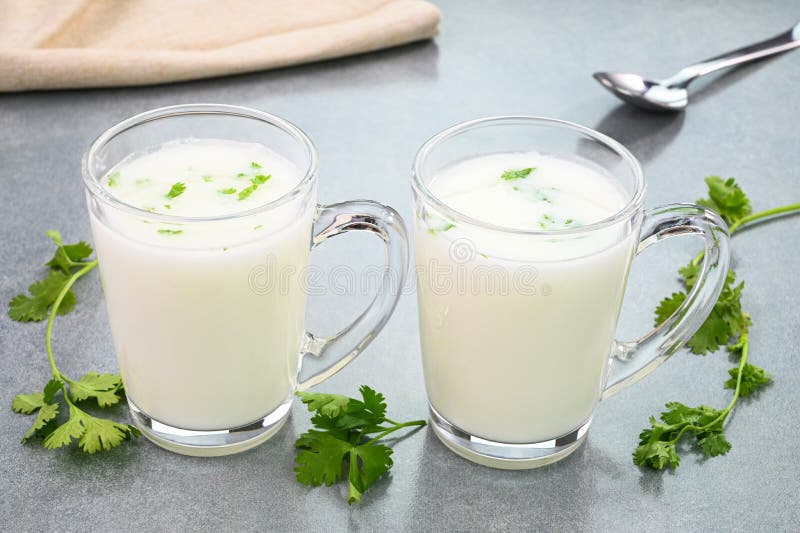 Buttermilk Drink on Grey Background Stock Photo - Image of indian ...