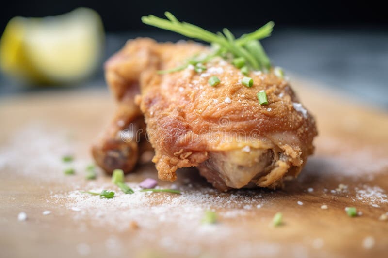 Buttermilk Fried Chicken Thigh Close-up, Crisp Texture Evident Stock ...
