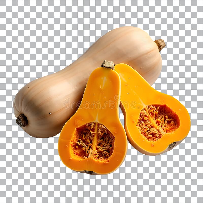 Butternut Squash Isolated on Transparent Background Stock Illustration ...