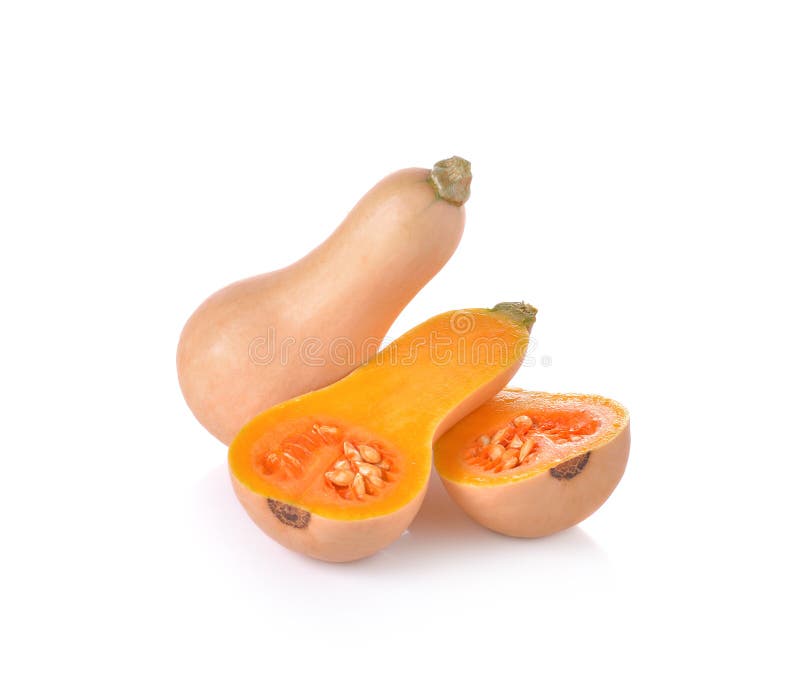Butternut Squash on White Background Stock Image - Image of squash ...