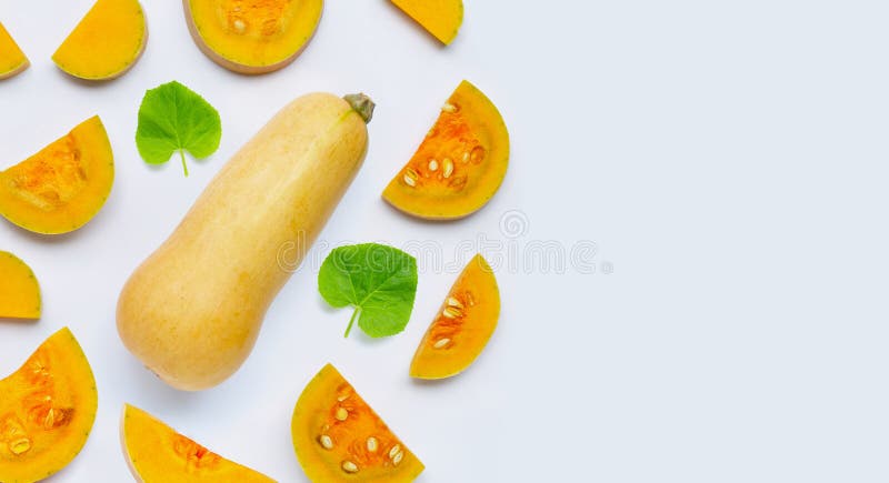 Butternut Squash on White Background Stock Photo - Image of healthy ...