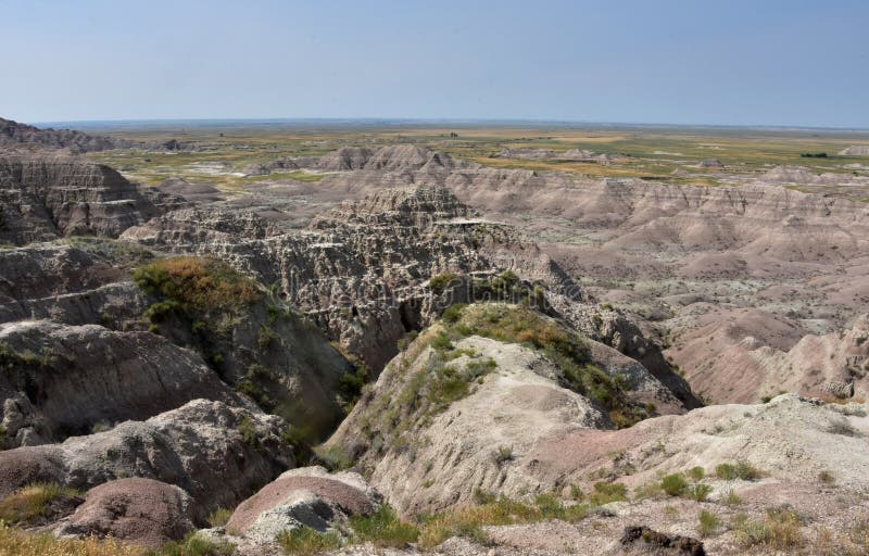 Buttes and Mounds in the Badlands of South Dakota Stock Image - Image ...