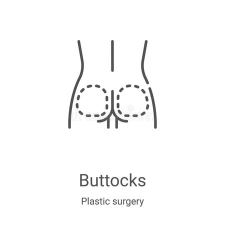 Buttocks Icon Vector from Plastic Surgery Collection. Thin Line ...