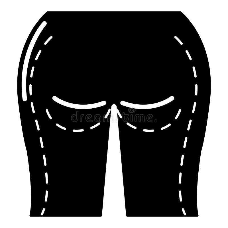 Buttocks Liposuction Icon, Simple Style. Stock Vector - Illustration of ...