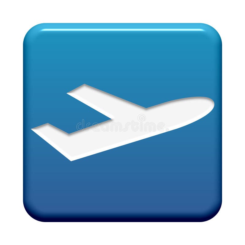 Button - Airplane Symbol stock illustration. Illustration of blue ...