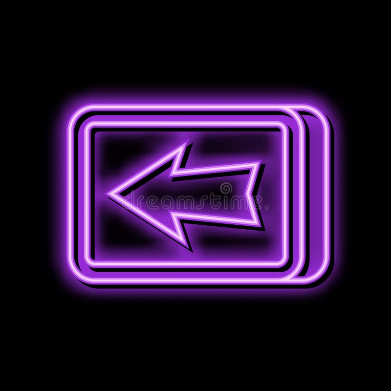 Button Arrow Neon Glow Icon Illustration Stock Vector - Illustration of ...