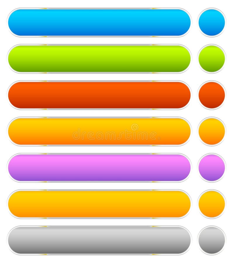 Button, Banner Background in 7 Colors - Horizontal, Long Button Stock ...