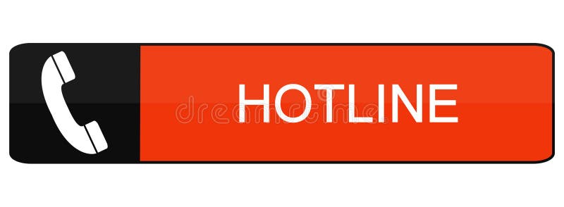 Button Banner Black and Red: Hotline Stock Illustration - Illustration ...