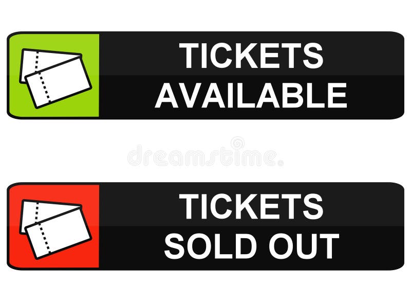 Button Banner for Web: Tickets Available or Sold Out Stock Illustration ...