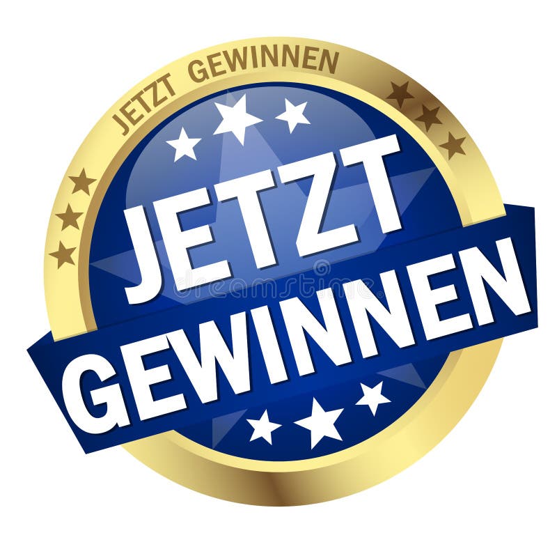 Button with Banner Win Now (in German Stock Vector - Illustration of ...