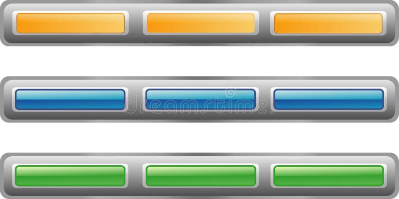 Button Bar, Three Color Versio Stock Vector - Illustration of glossy ...