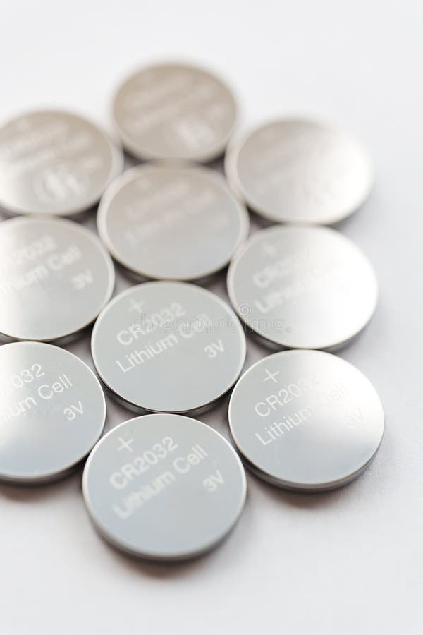 Button Batteries for Devices on a White Background Stock Image - Image ...