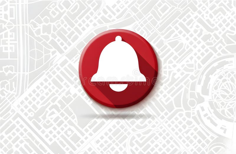 Button with a Bell on a Map Background Stock Photo - Image of shooter ...