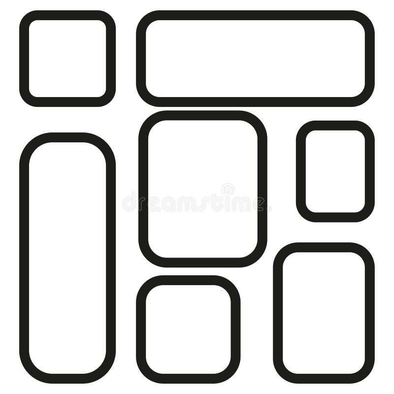 Button with Black Rectangles Set. Geometric Element. Vector ...