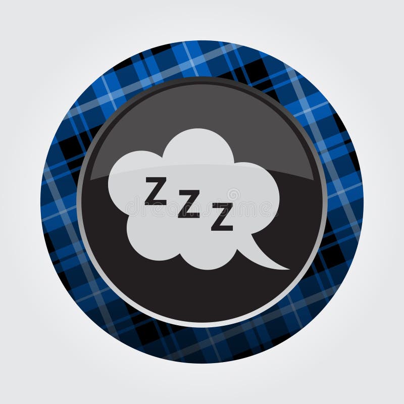 Button Blue, Black Tartan - ZZZ Speech Bubble Icon Stock Vector ...