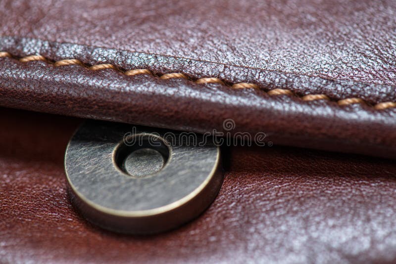 Button brown leather bag stock photo. Image of leather - 79005048
