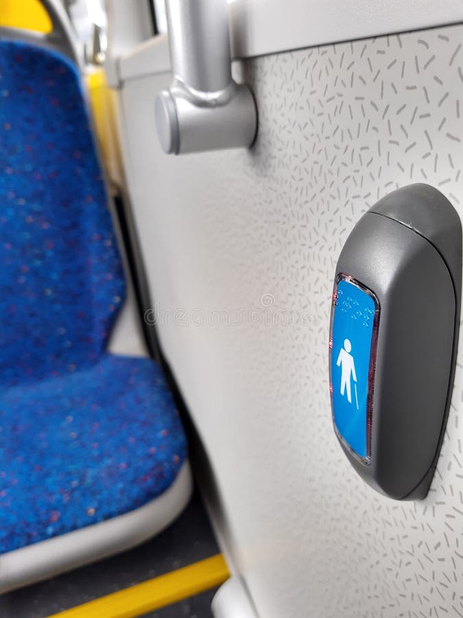 A Button on the Bus for Disabled People Stock Image - Image of color ...