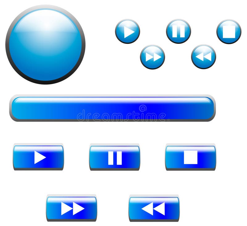 Button stock vector. Illustration of media, vector, internet - 52638433