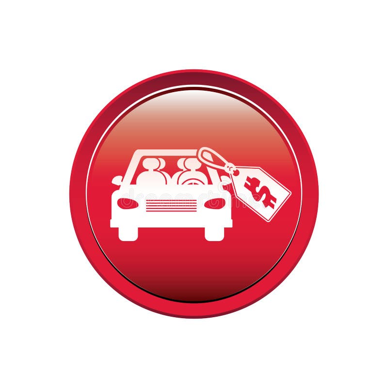 Button with Car and Price Tag Dollar Stock Vector - Illustration of ...
