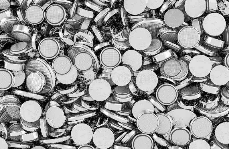 Button Cells Background, Wallpaper. 3D Rendering Stock Illustration ...