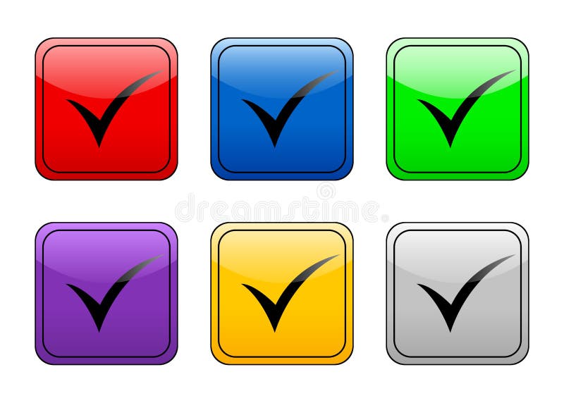 Buttons check symbol stock vector. Illustration of element - 3941166