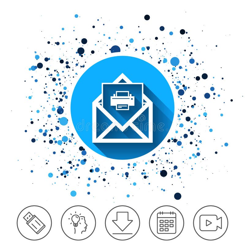 Mail Print Icon. Envelope Symbol. Message Sign. Stock Vector ...