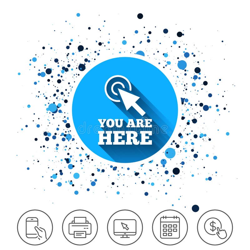 You are Here Sign Icon. Info Speech Bubble. Stock Vector - Illustration ...