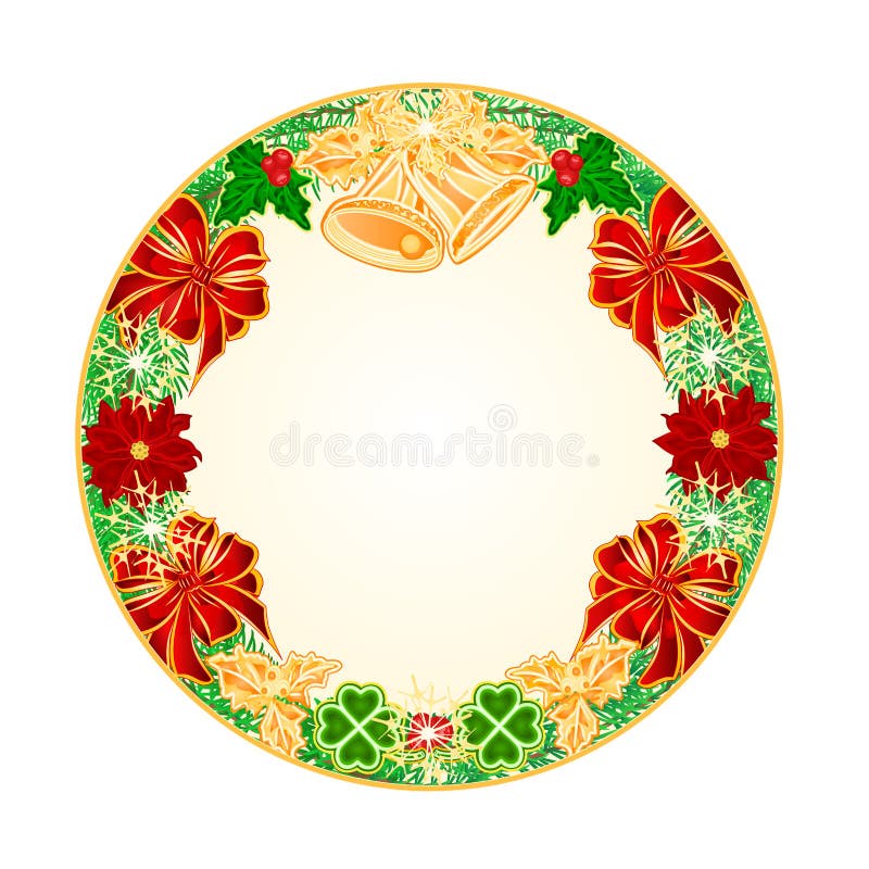 Button Circular Christmas With Bells Stock Illustration - Illustration ...