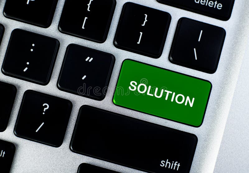 Solution concept button stock photo. Image of closeup - 113647266