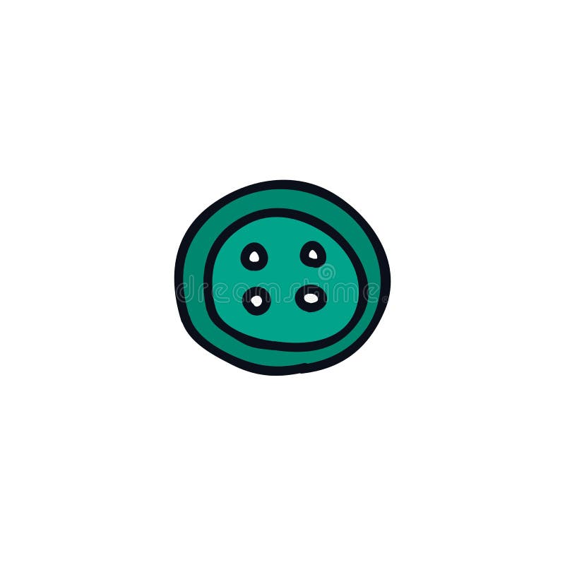 Button for Clothes Doodle Icon Stock Illustration - Illustration of ...