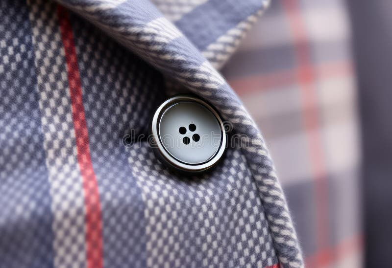 Button on a Coat Focus on the Button Background a Blurry Fabric Stock ...