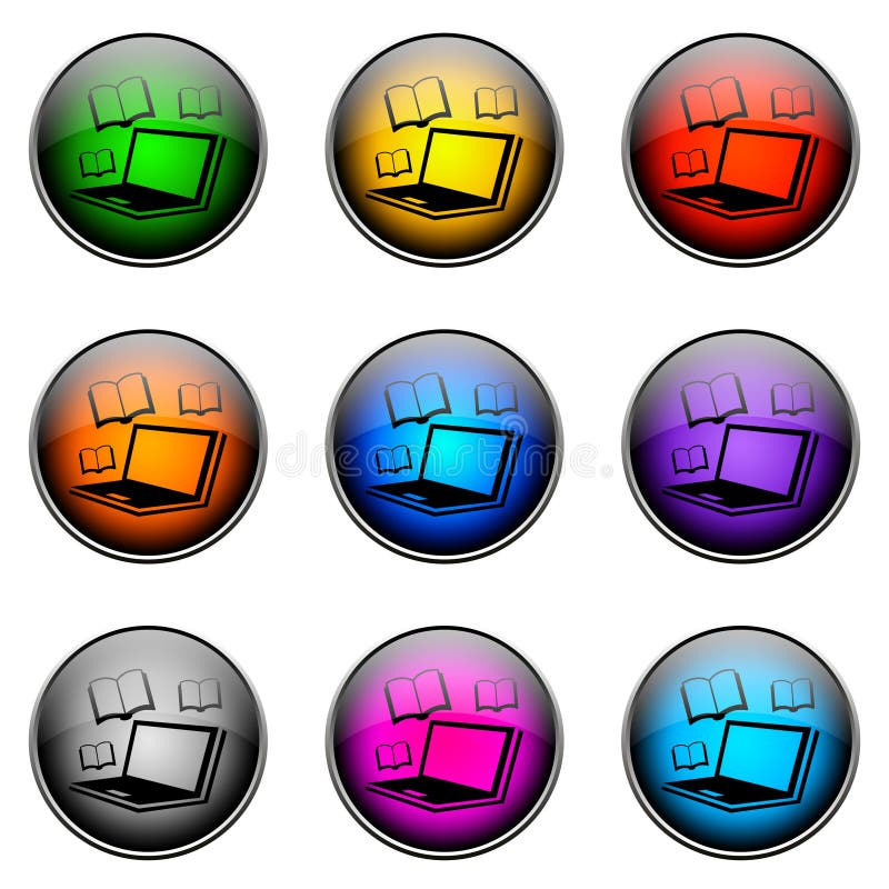 Button Color ELEARNING stock illustration. Illustration of library ...