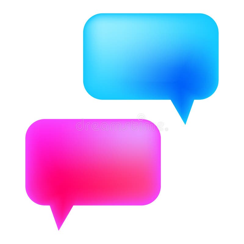 Button with Colored Message Icons. Dialog, Chat Speech Bubble. Design ...