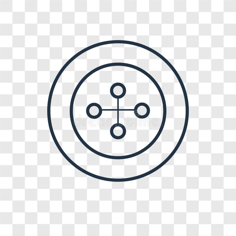 Button Concept Vector Linear Icon Isolated on Transparent Background ...
