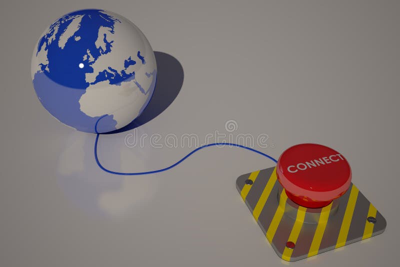 Button Connected To the World Wide Web Stock Illustration ...