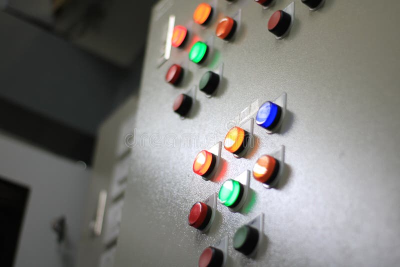 Button on the Control Box in the Electric Room. Stock Photo - Image of ...