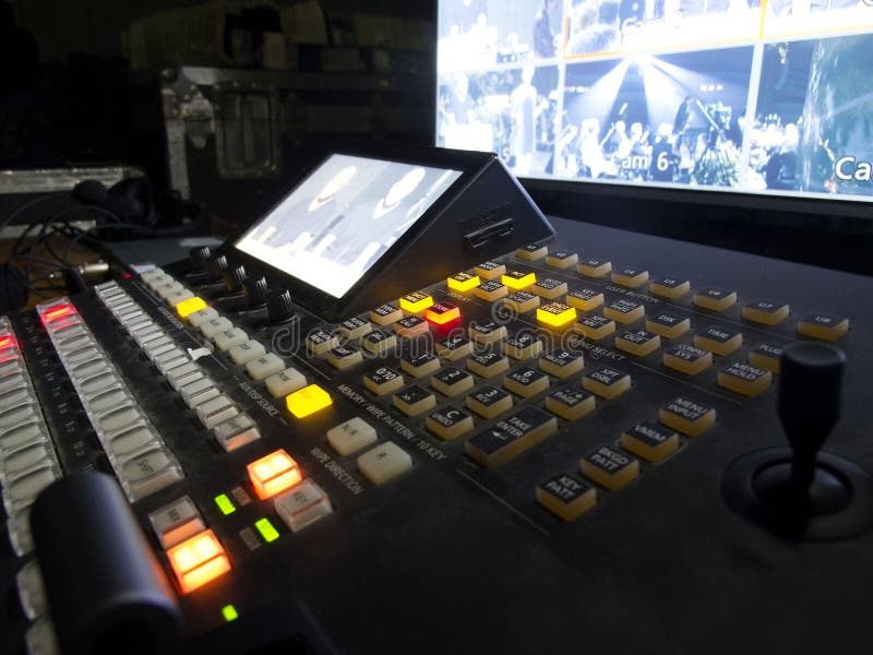 Button on the Control Panel Television Equipment. Stock Image - Image ...