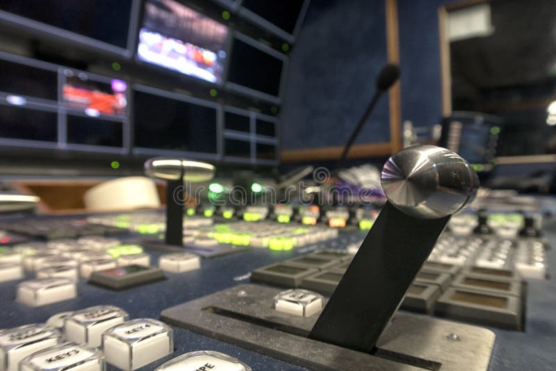 Button on the Control Panel Television Equipment. Stock Photo - Image ...