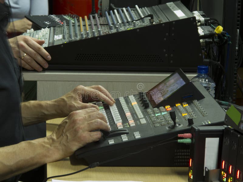 Button on the Control Panel Television Equipment Stock Image - Image of ...