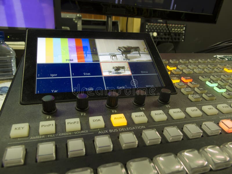 Button on the Control Panel Television Equipment Stock Image - Image of ...