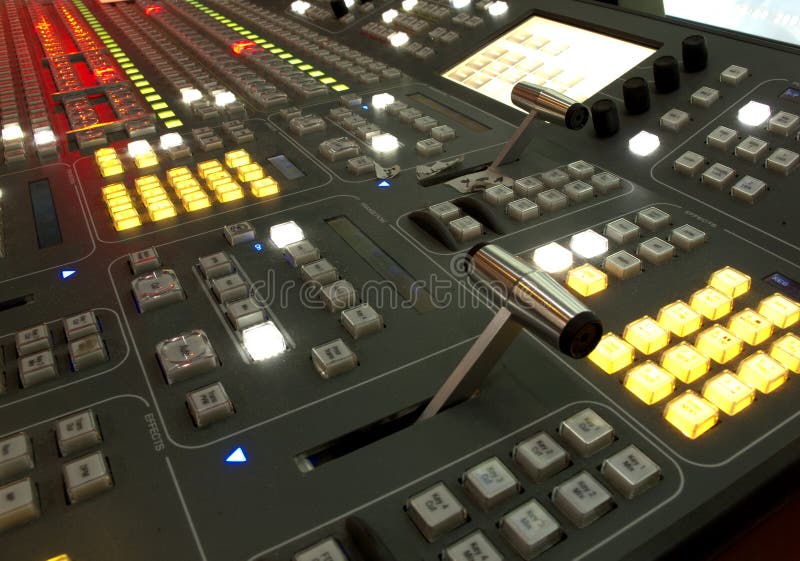 Television Broadcast Vision Control Panel Stock Image - Image of ...